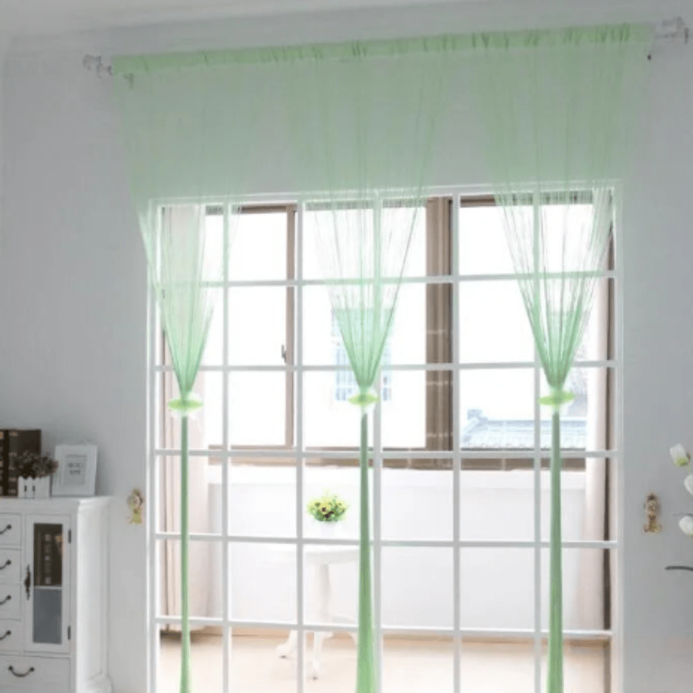 Rideau fil vert long – L'atelier rideau