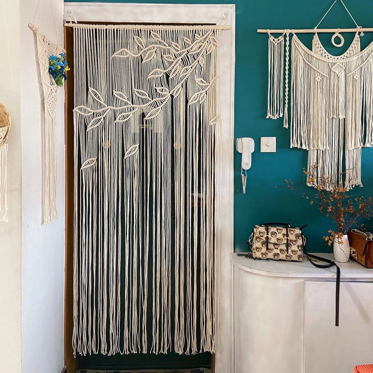 Rideau macramé au design floral – L'atelier rideau