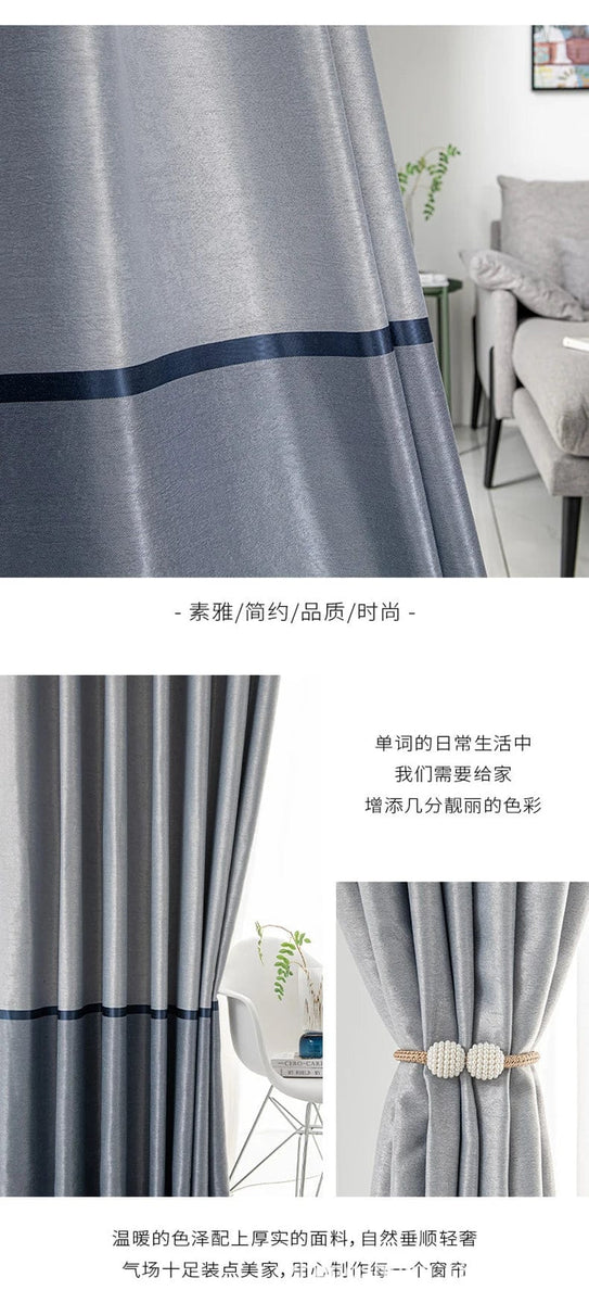 Rideau salon bleu moderne – L'atelier rideau