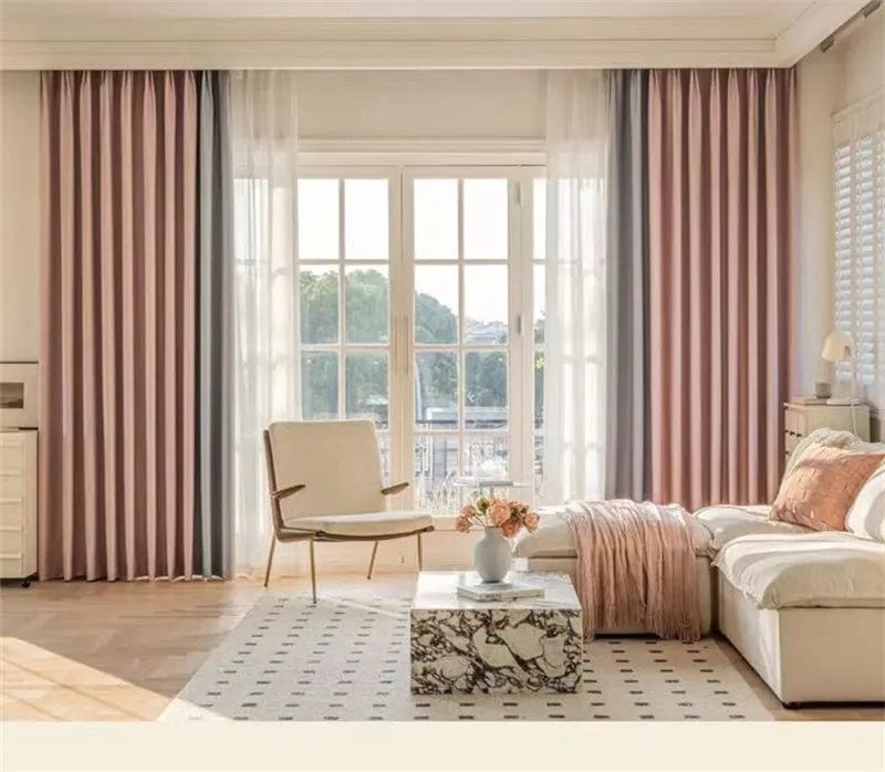 Rideau salon rose soyeux – L'atelier rideau